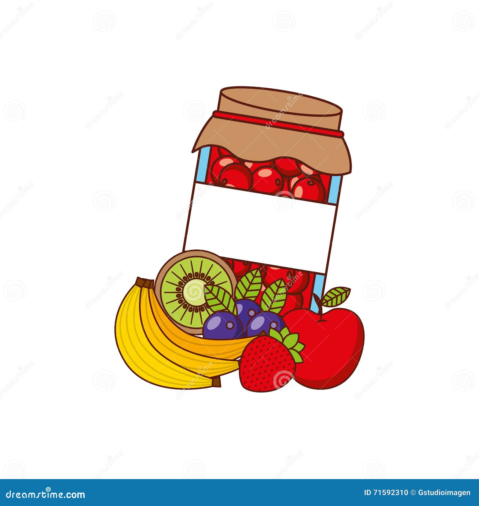 Fruits jam design stock illustration. Illustration of preserve - 71592310
