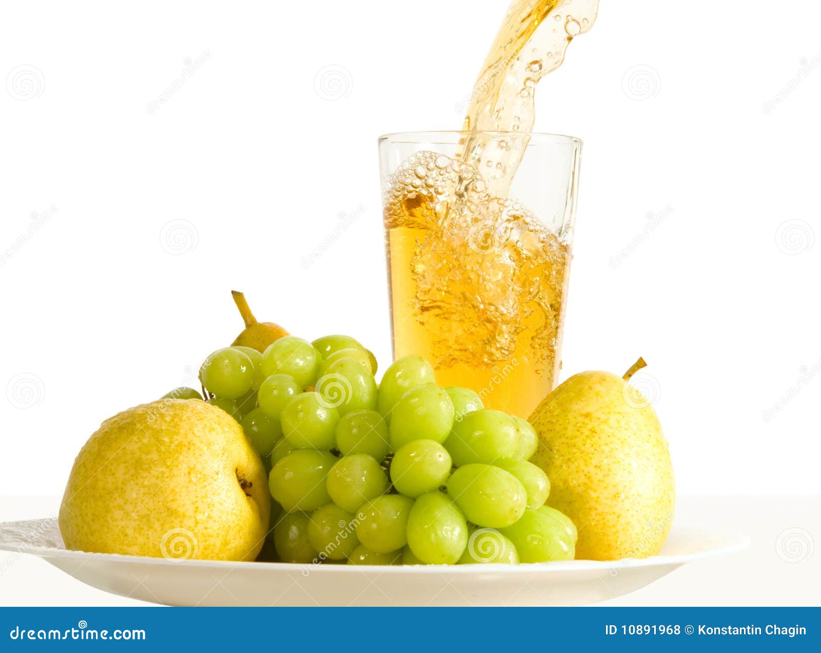 Fruits and Juice on a Plate Stock Photo - Image of glass, fruit: 10891968