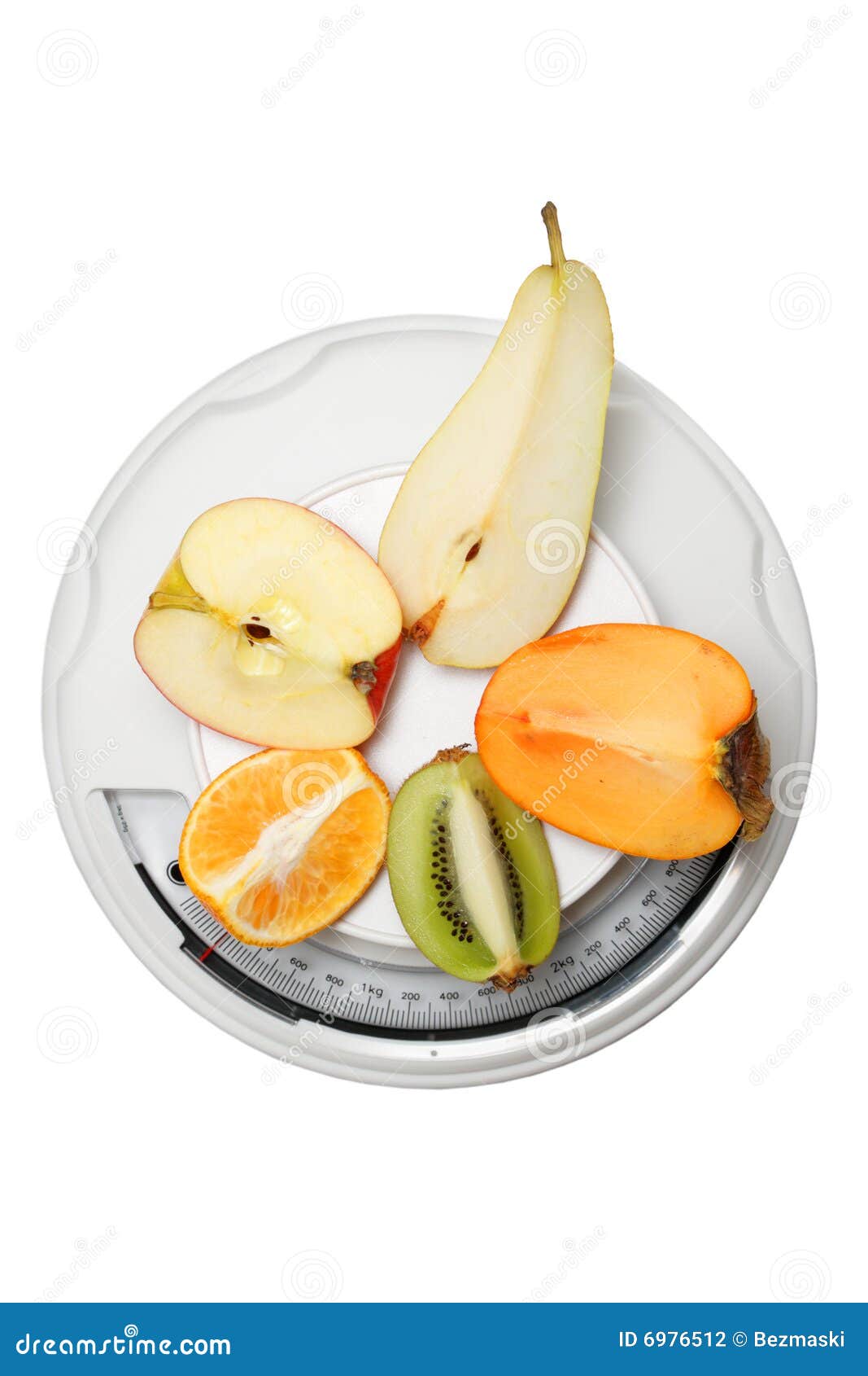 Fruits on kitchen scales stock photo. Image of green, kitchen - 6976512