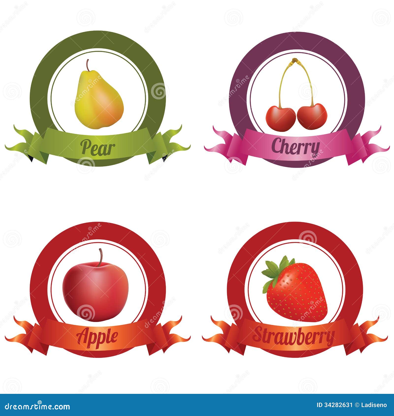 Fruits Labels stock vector. Illustration of fresh, strawberry - 34282631