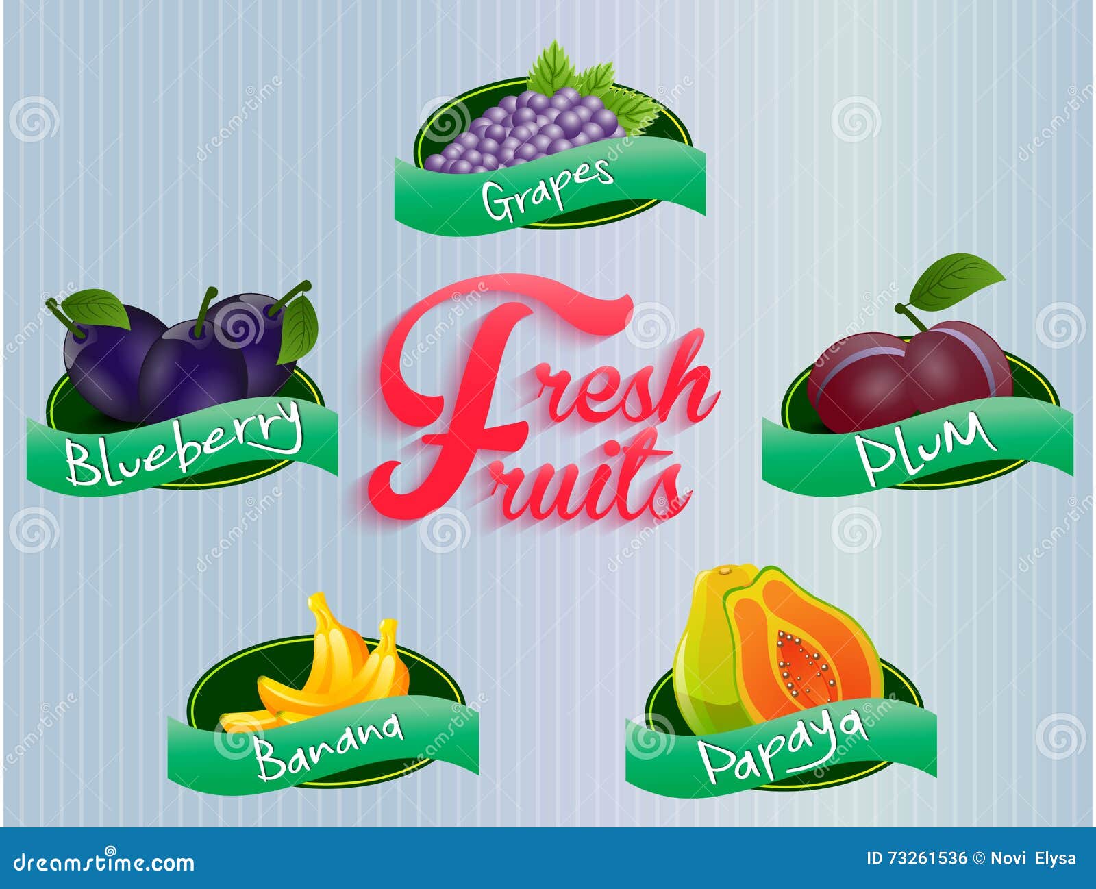 Fruits labels collection stock vector. Illustration of color - 73261536
