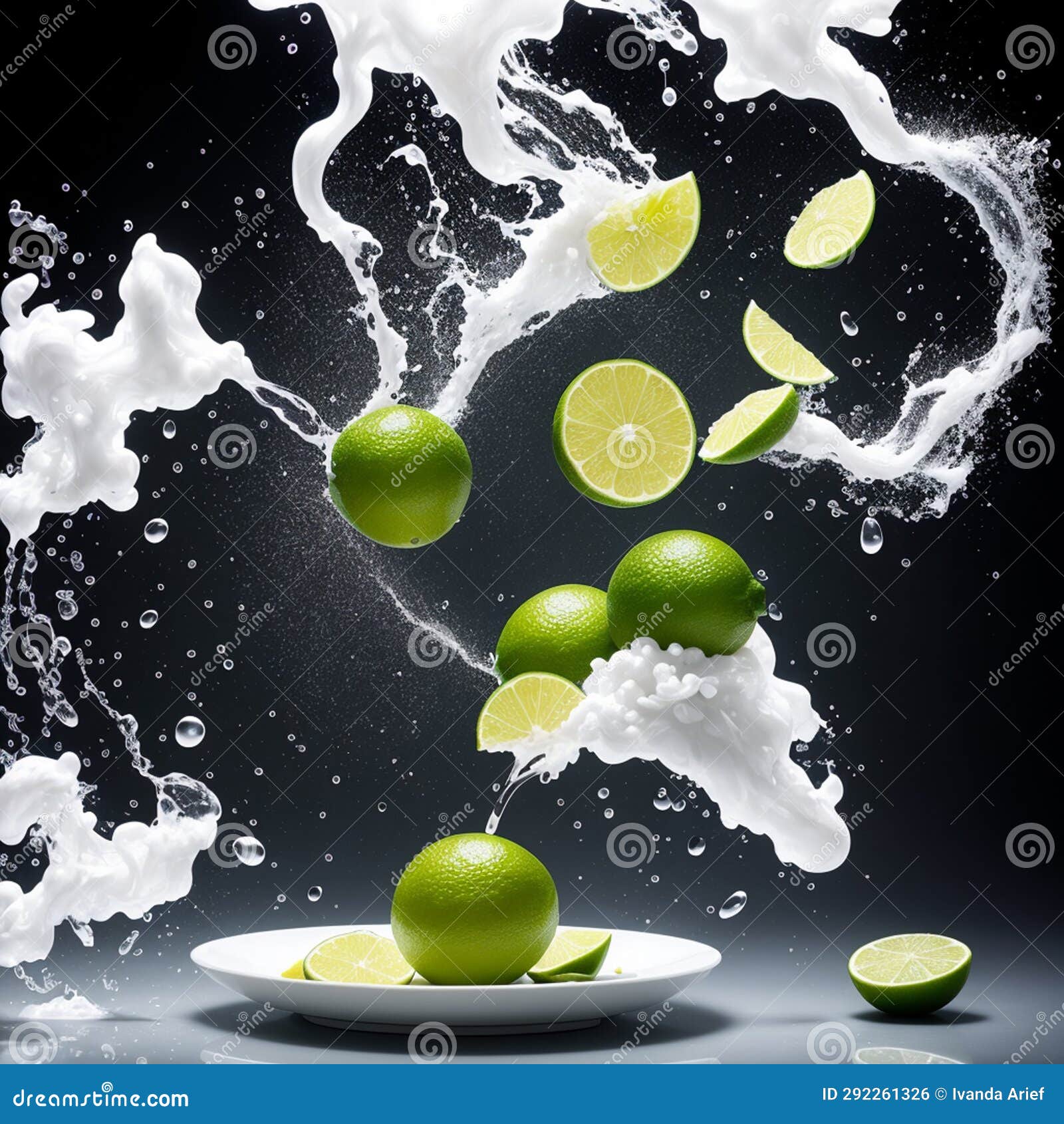 Fruits Lemon Explode with Huge Particles Splashing on the Air Stock ...
