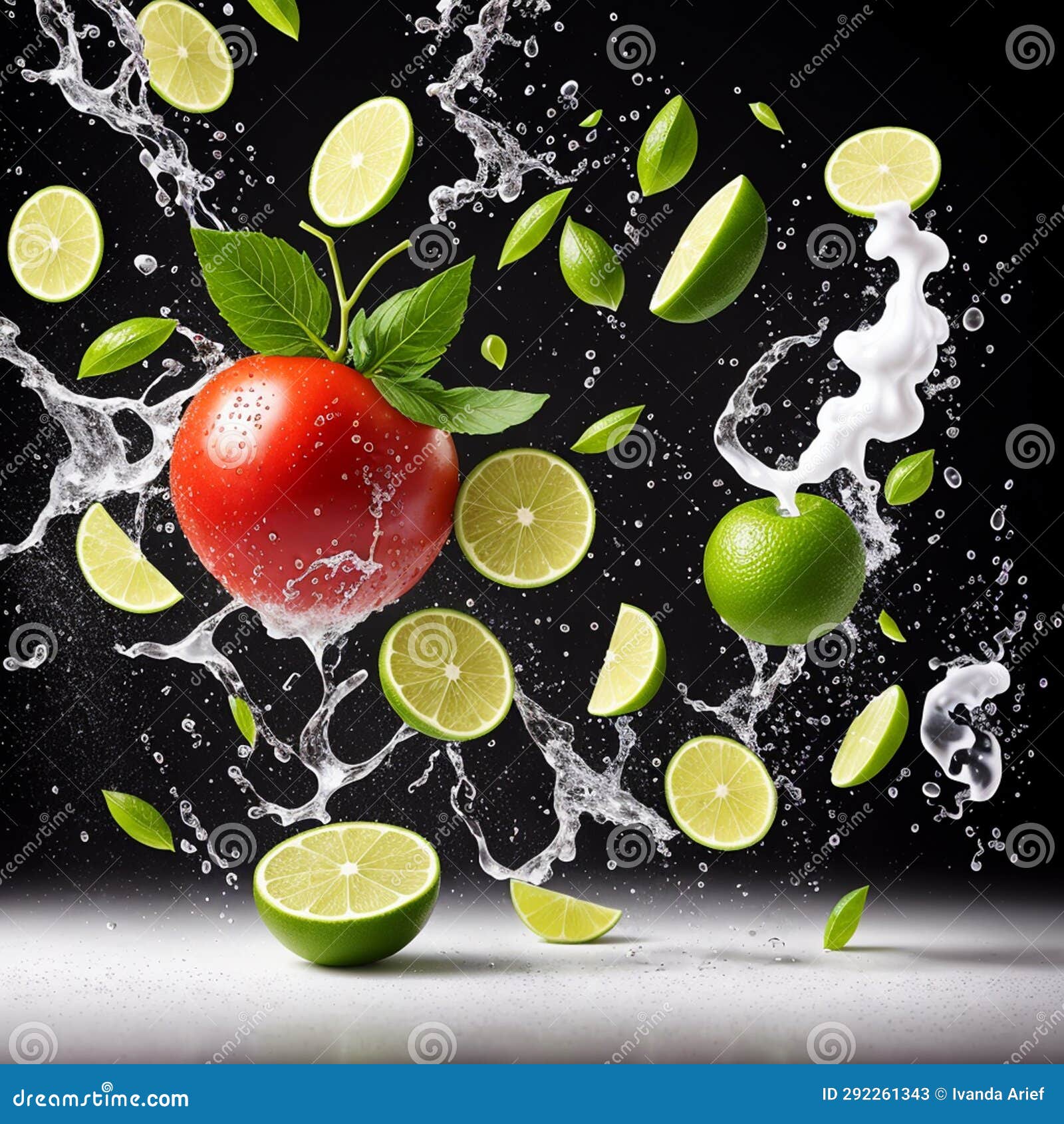 Fruits Lemon Explode with Huge Particles Splashing on the Air Stock ...