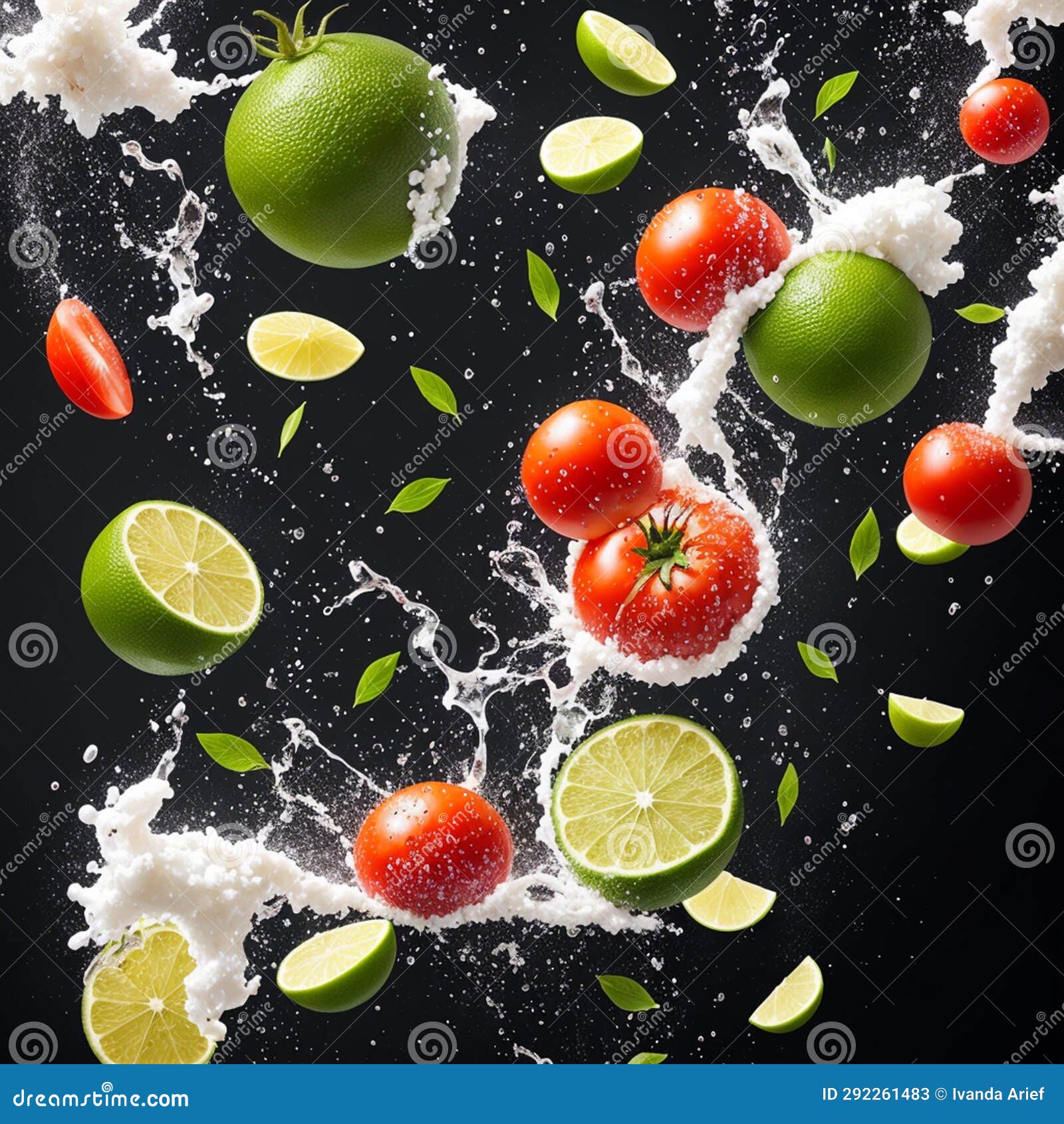 Fruits Lemon Explode with Huge Particles Splashing on the Air Stock ...