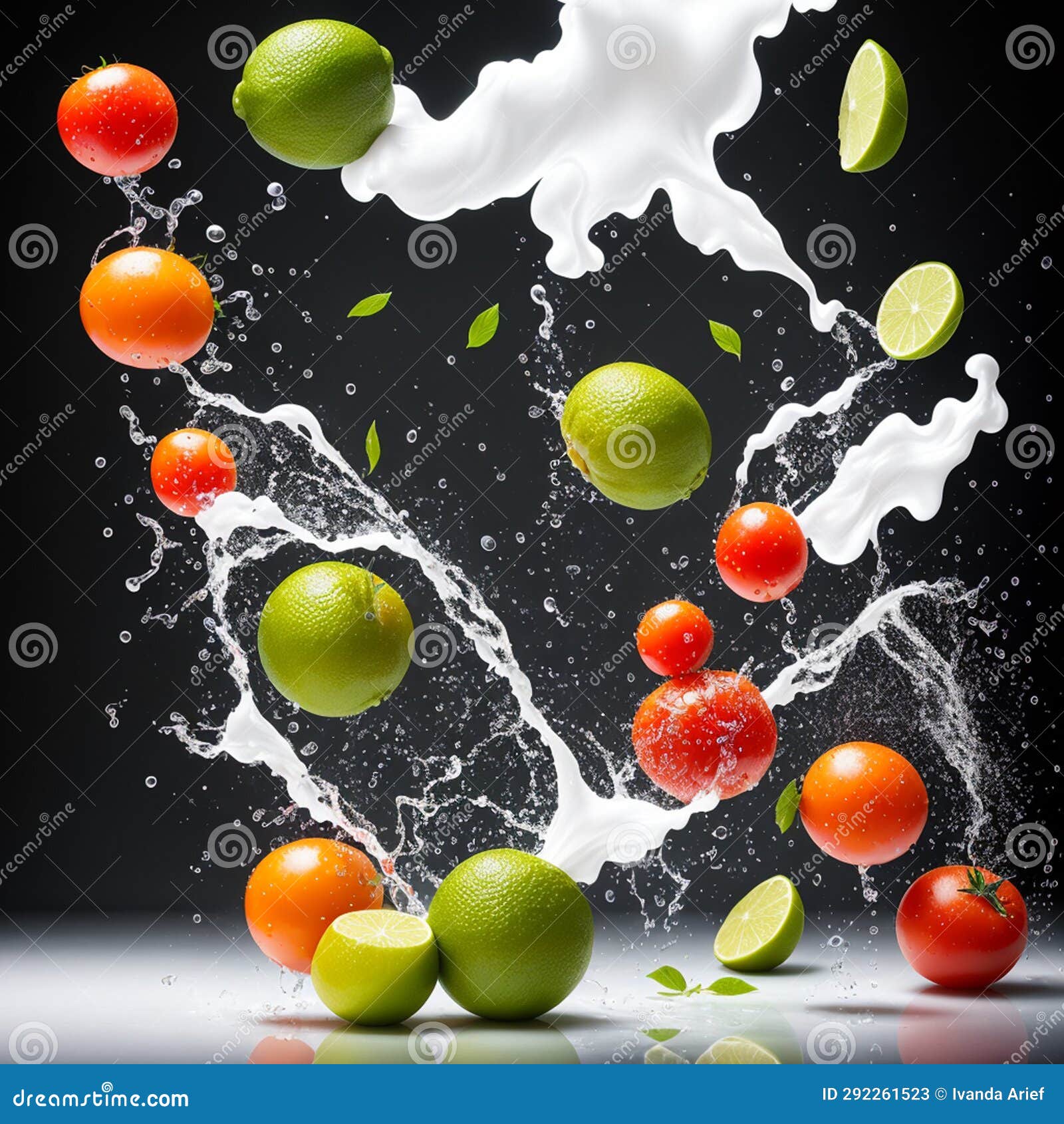 Fruits Lemon Explode with Huge Particles Splashing on the Air Stock ...