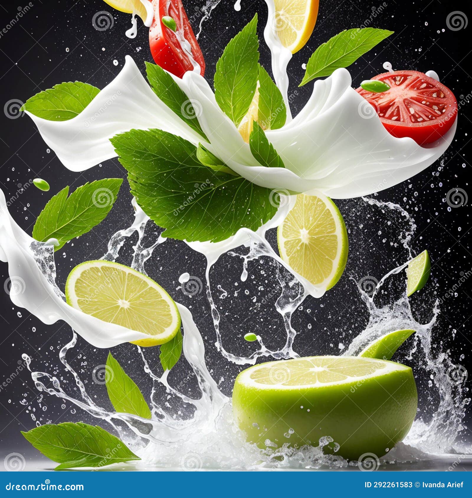 Fruits Lemon Explode with Huge Particles Splashing on the Air Stock ...