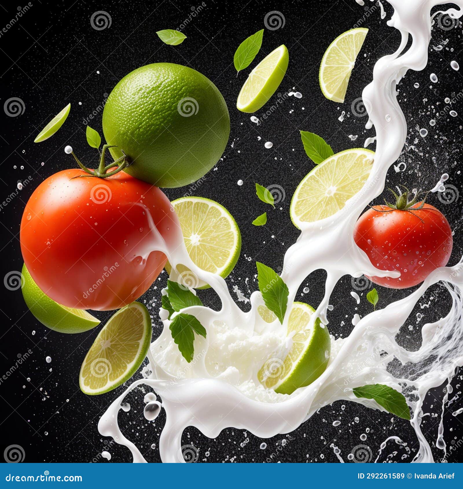 Fruits Lemon Explode with Huge Particles Splashing on the Air Stock ...