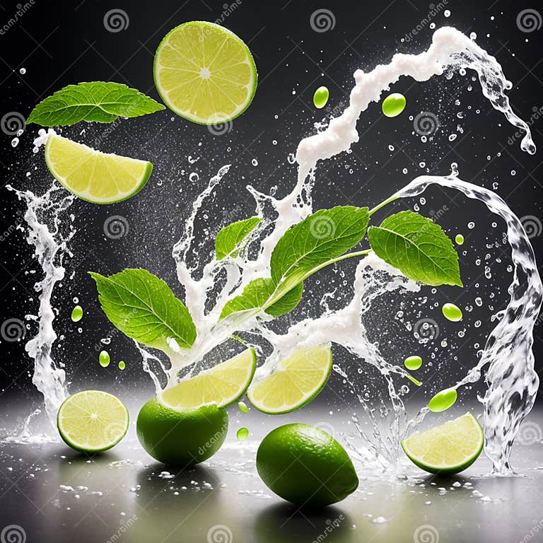 Fruits Lemon Explode with Huge Particles Splashing on the Air Stock ...