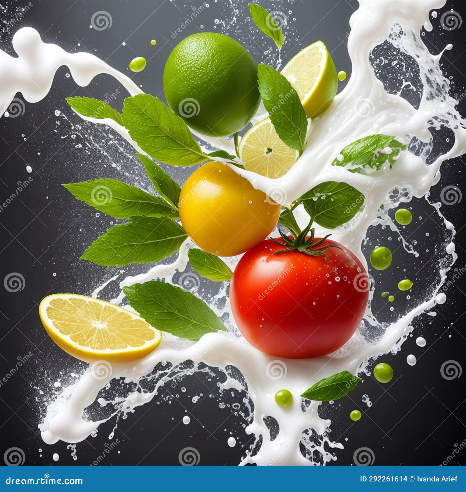 Fruits Lemon Explode with Huge Particles Splashing on the Air Stock ...