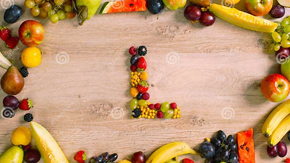 Fruits made letter L stock image. Image of banana, fresh - 77201921
