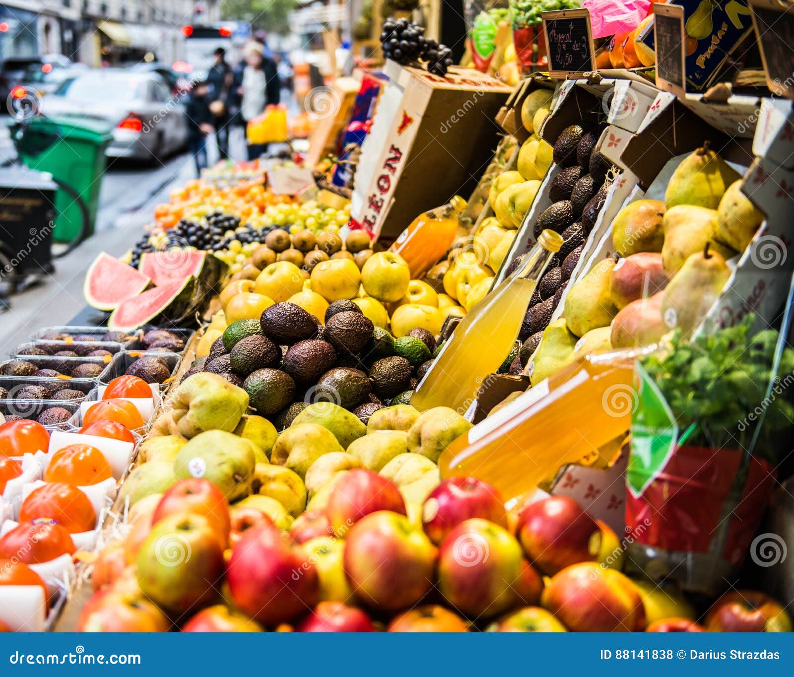 Fruits market in Paris stock photo. Image of persimmon - 88141838