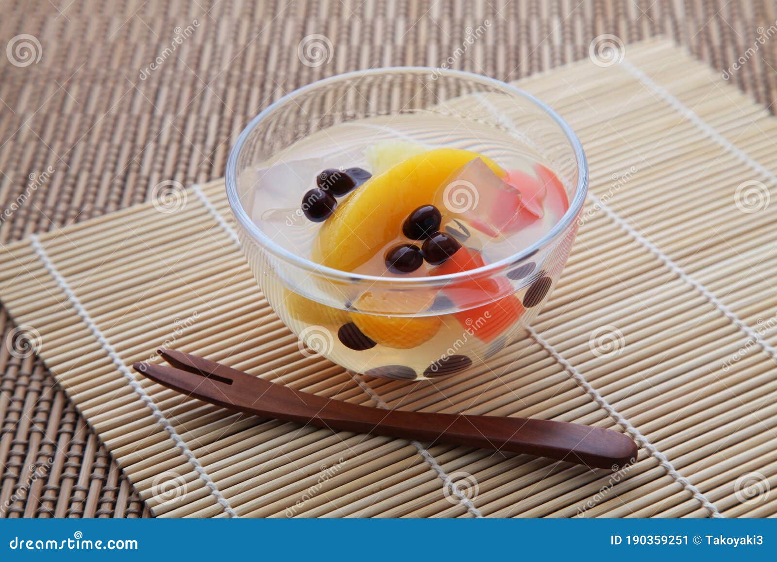 Fruits Mitsumame Japanese Dessert Isolated on Table Stock Image - Image ...