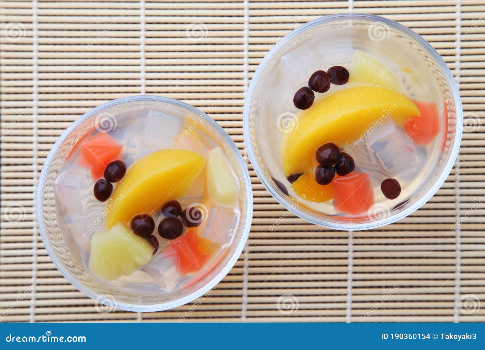 Fruits Mitsumame Japanese Dessert Isolated on Table Stock Photo - Image ...