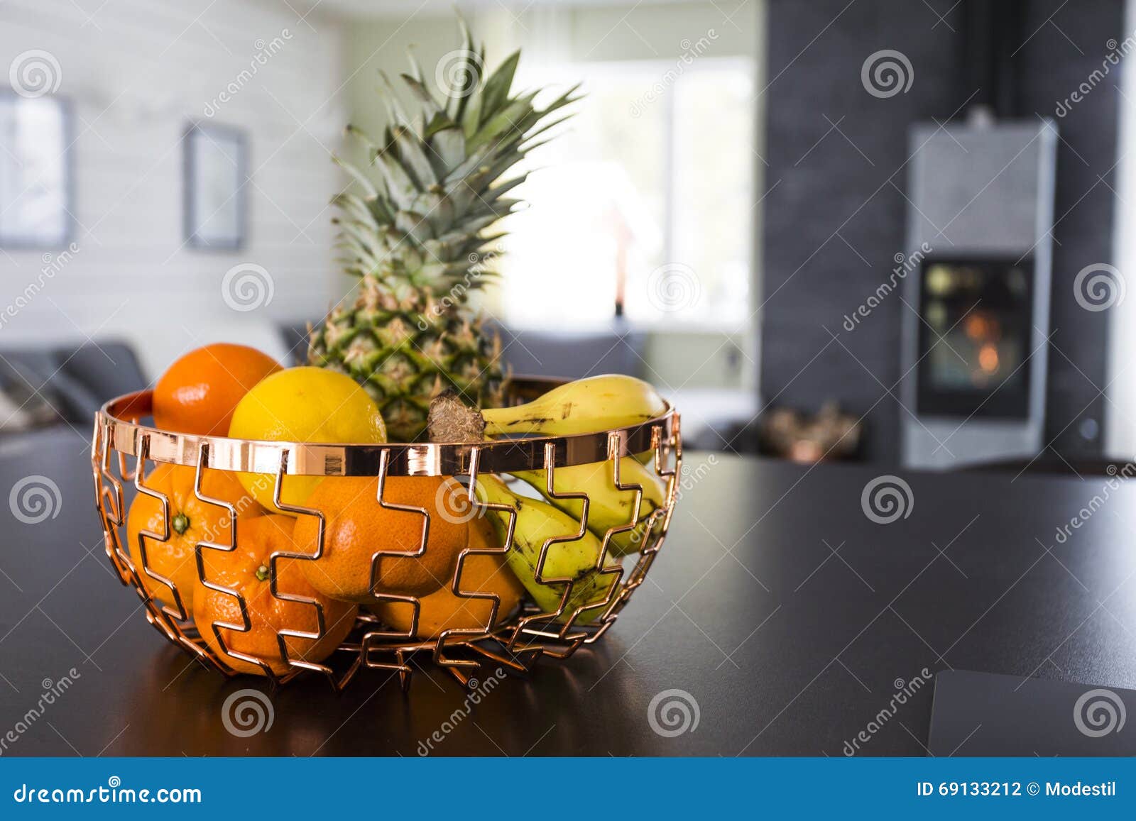 Fruits in a Modern Living Room Stock Photo - Image of appartment ...