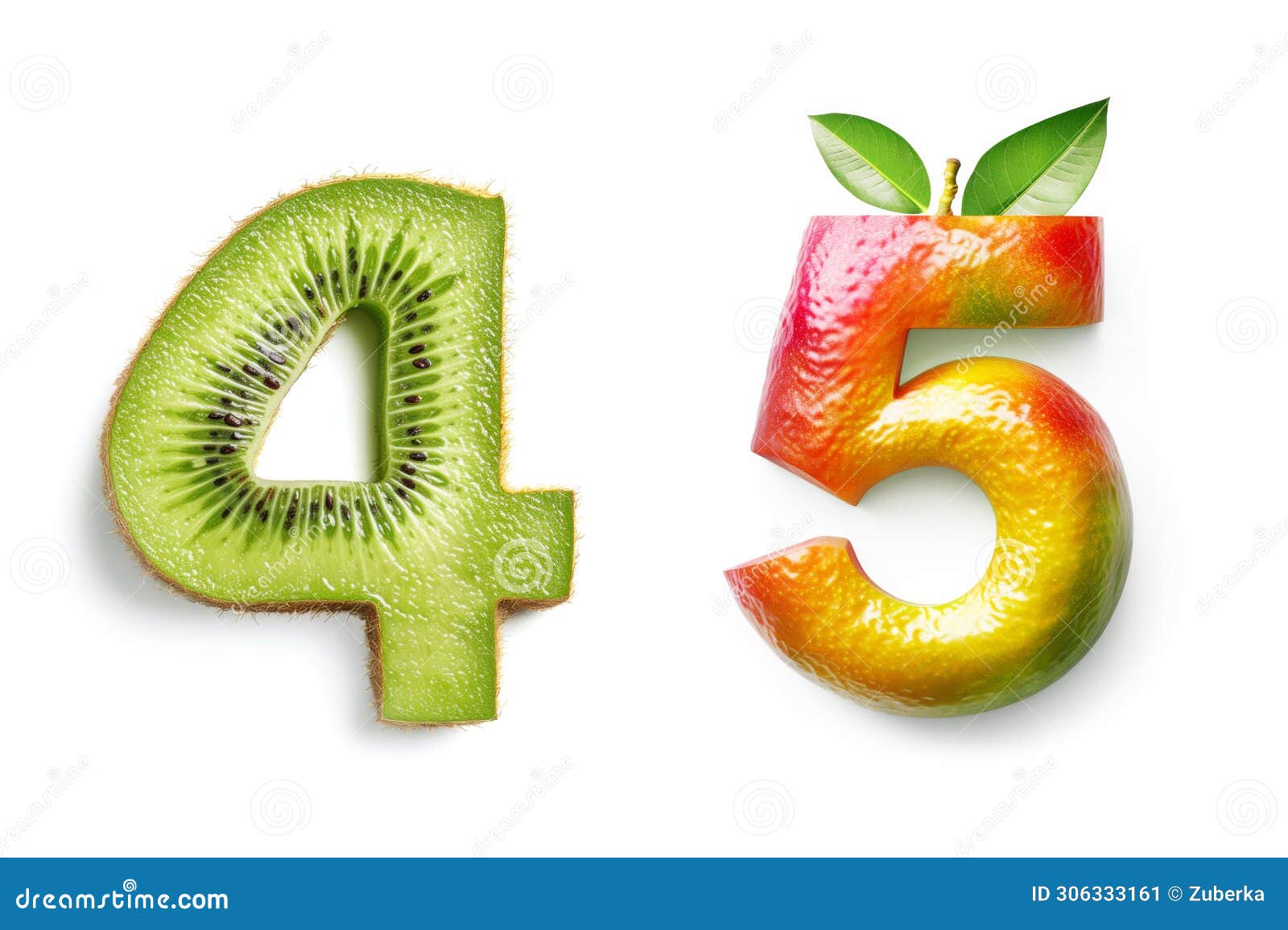 Fruits Number "4" and "5 Stock Illustration - Illustration of clip ...