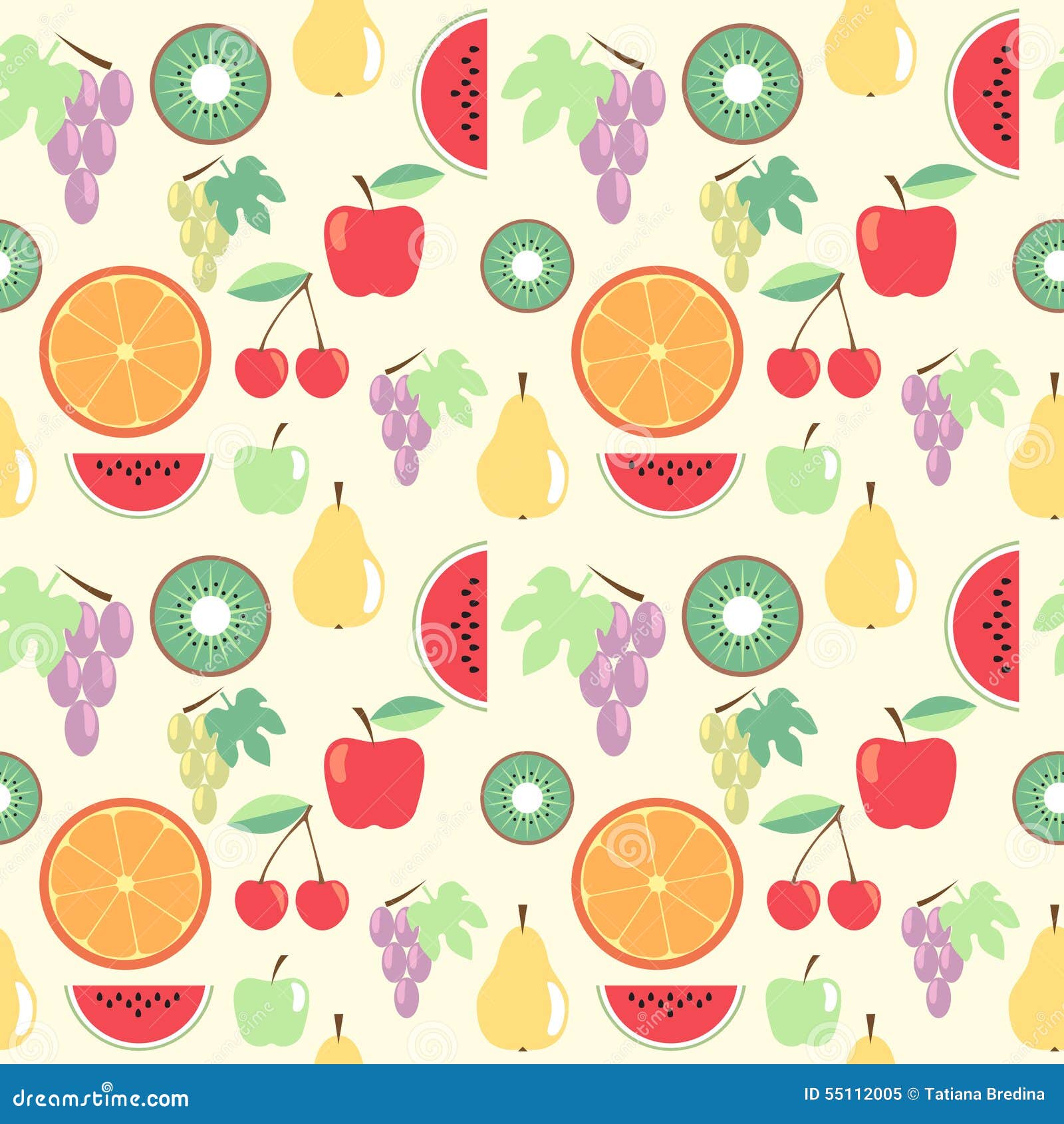 Fruits pattern stock vector. Illustration of leaf, healthy - 55112005