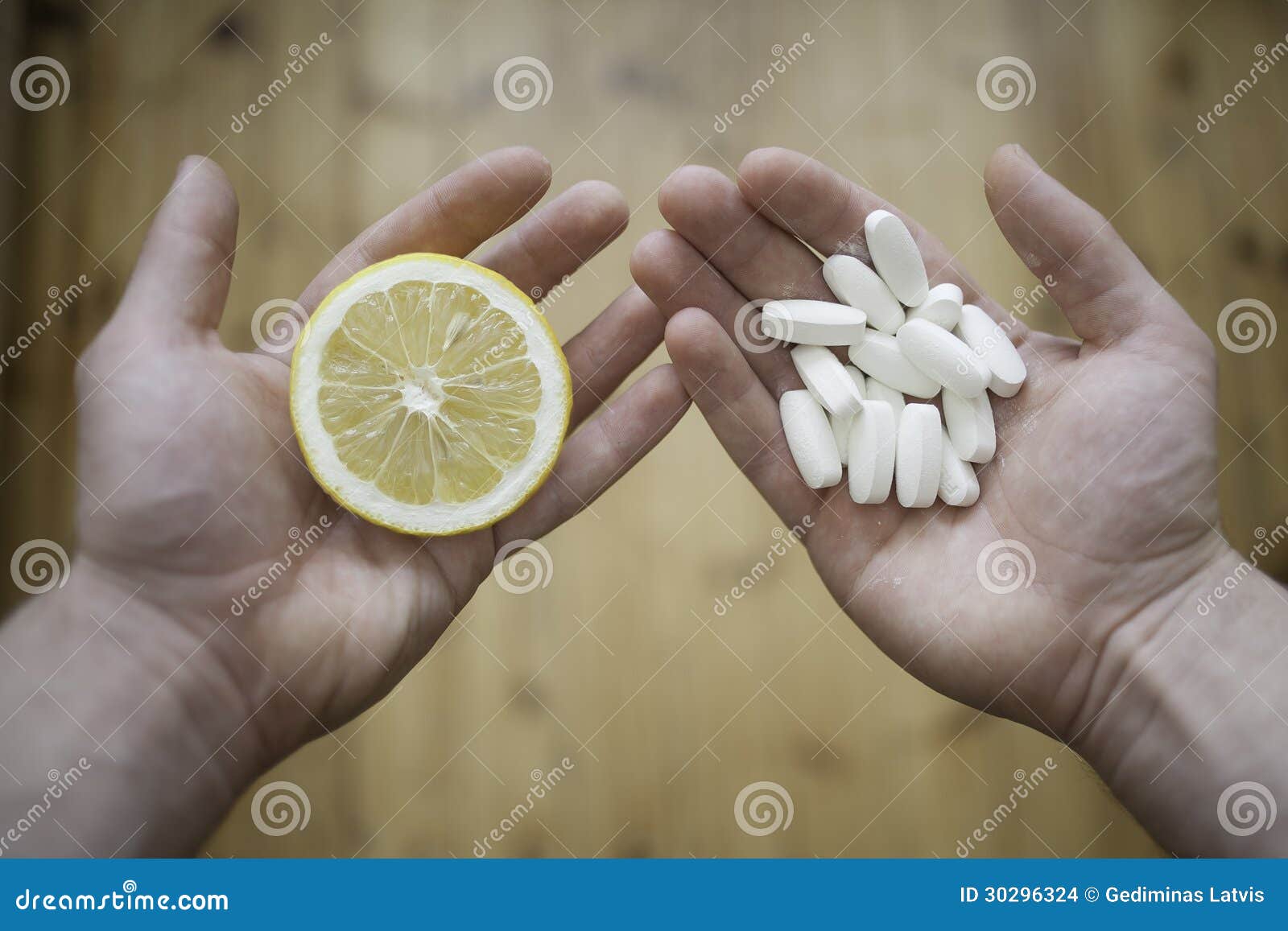 Lemon or pills? stock photo. Image of health, chain, nutritional - 30296324