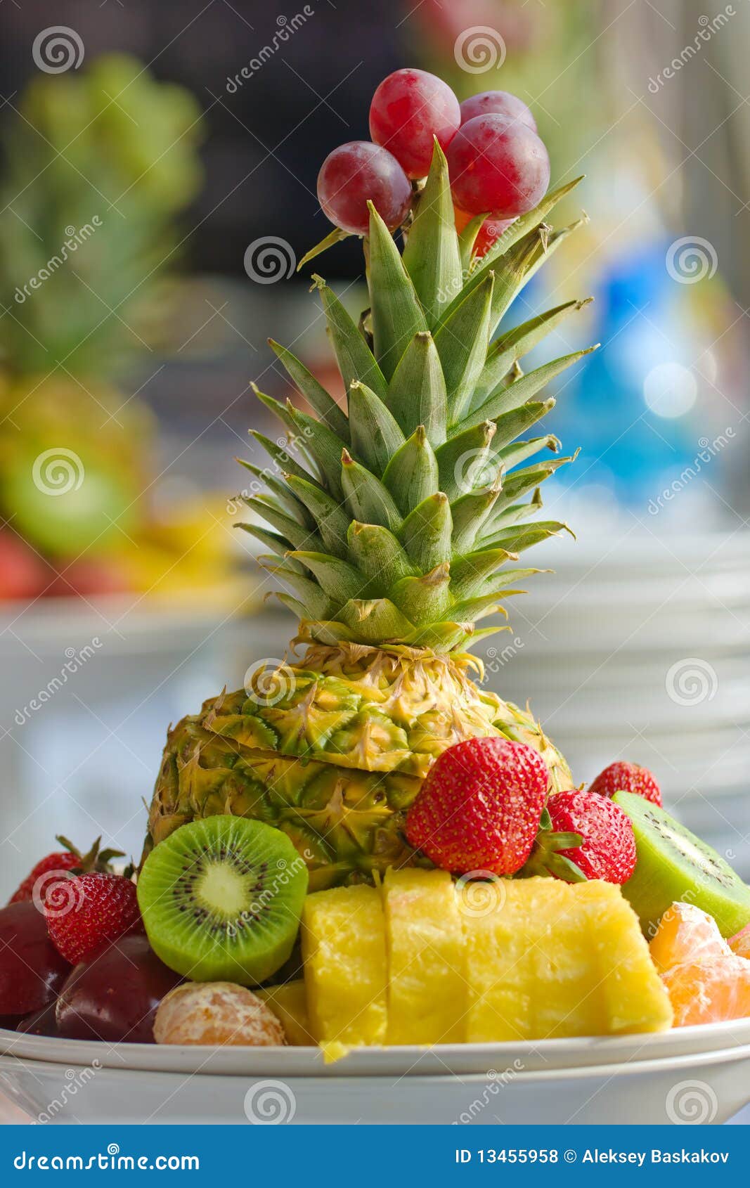 Fruits on plate stock photo. Image of arrangement, apple - 13455958