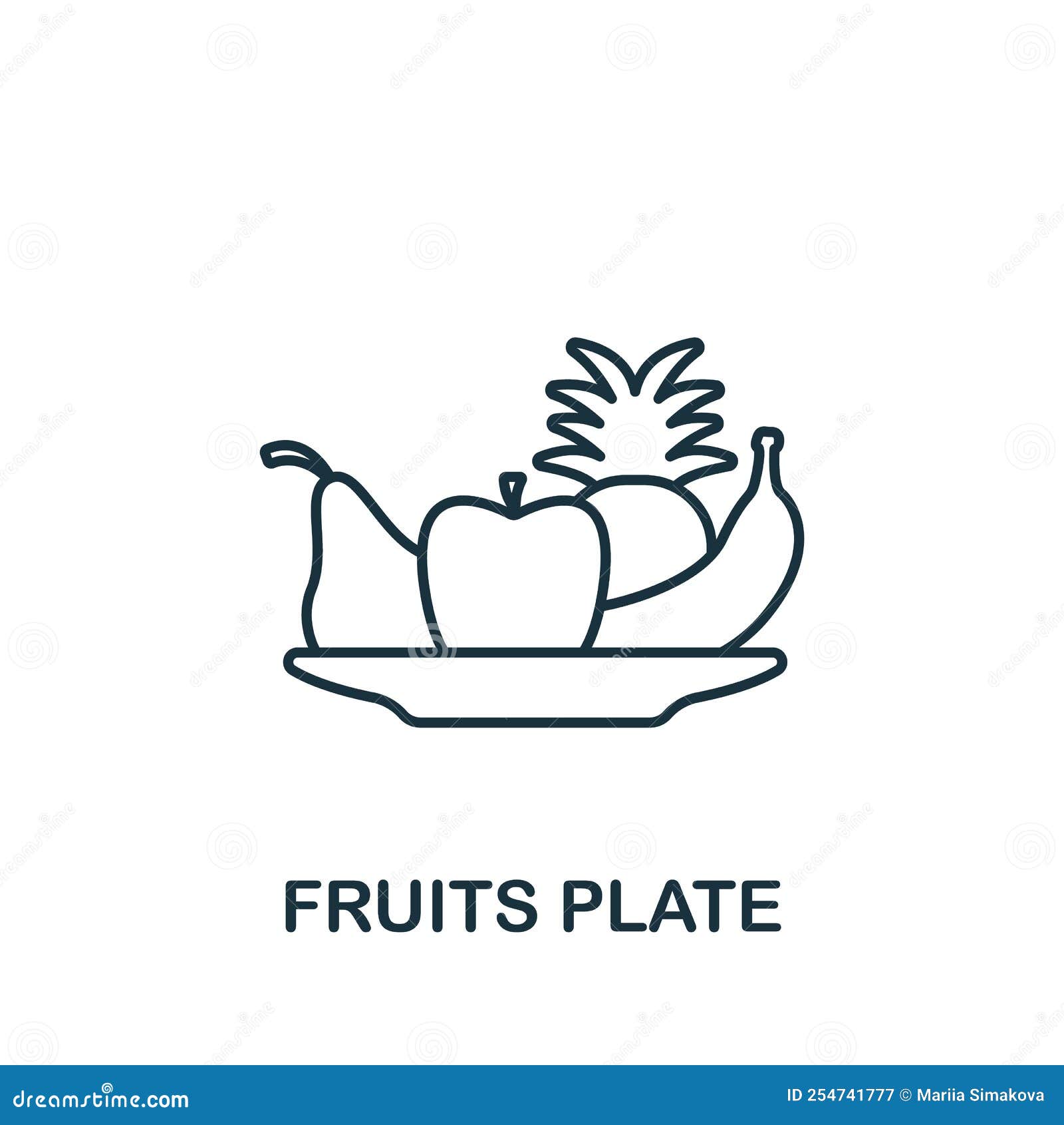 Fruits Plate Icon. Line Simple Summer Icon for Templates, Web Design ...