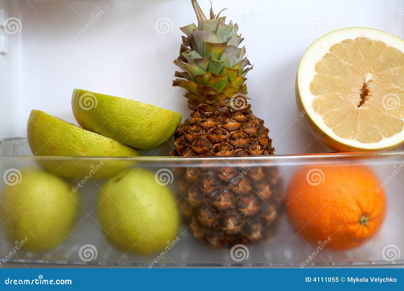 Fruits in refrigerator stock image. Image of white, juice - 4111055