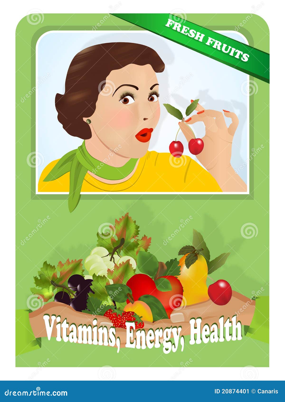 Fruits retro ad stock illustration. Illustration of healthy - 20874401