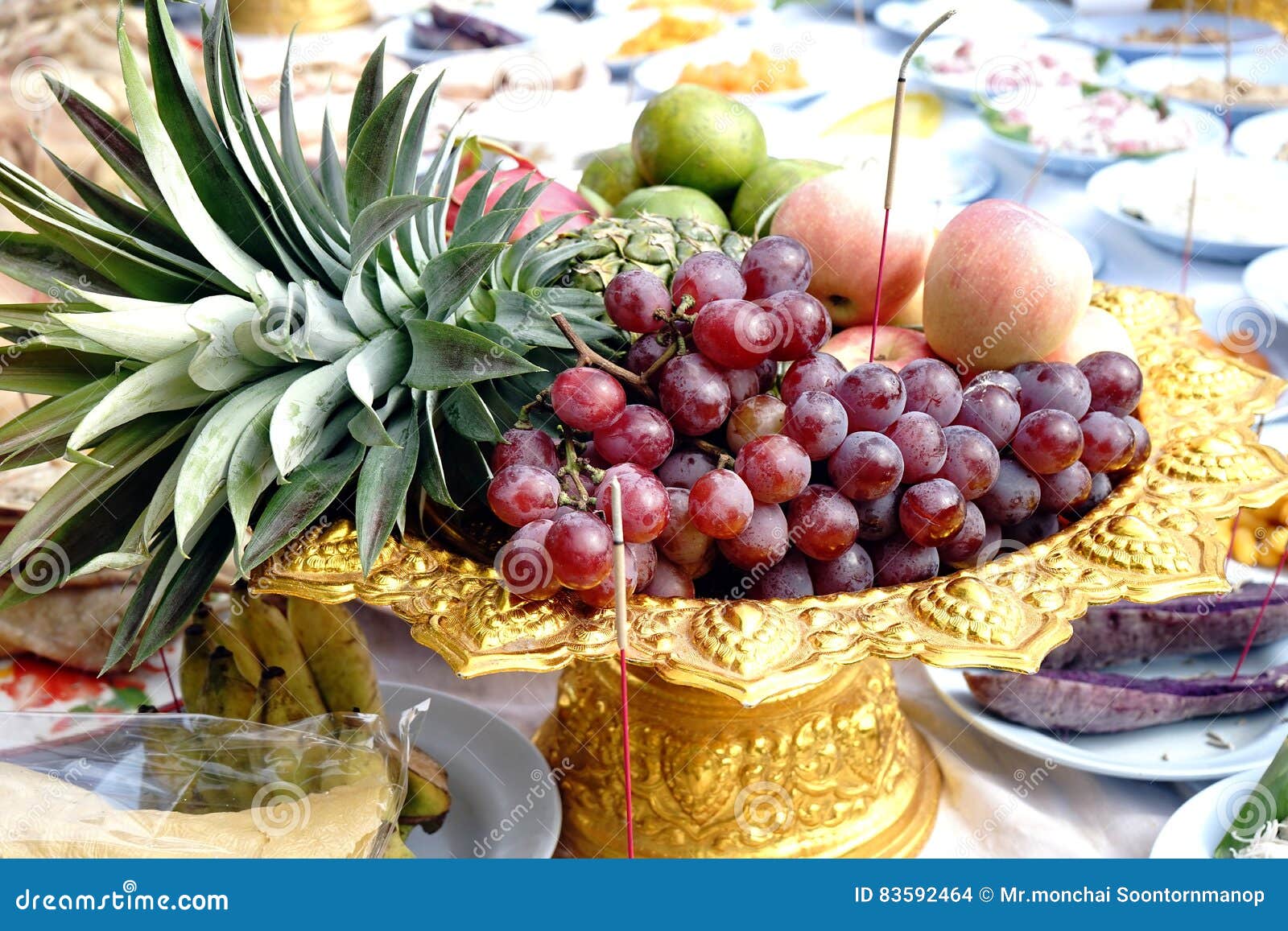 Fruits Sacrificial Offering Stock Photo - Image of ancestor, religion ...
