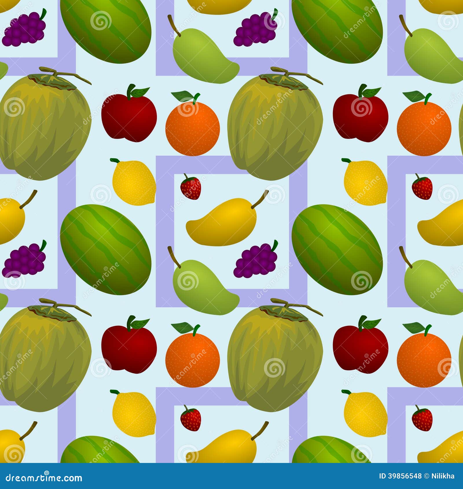 Fruits Seamless Background Design Stock Illustration - Illustration of ...