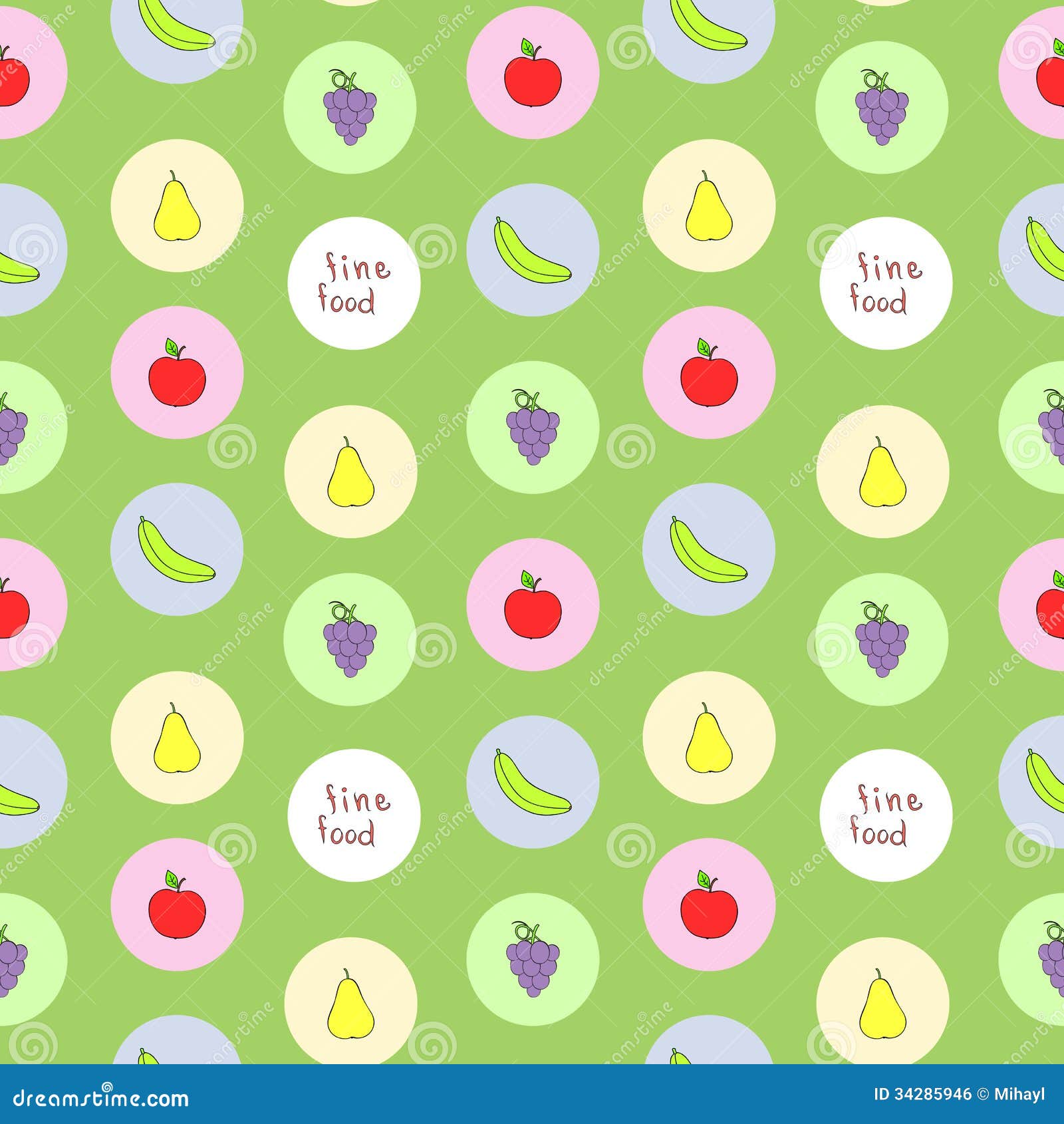 Fruits seamless pattern stock vector. Illustration of green - 34285946
