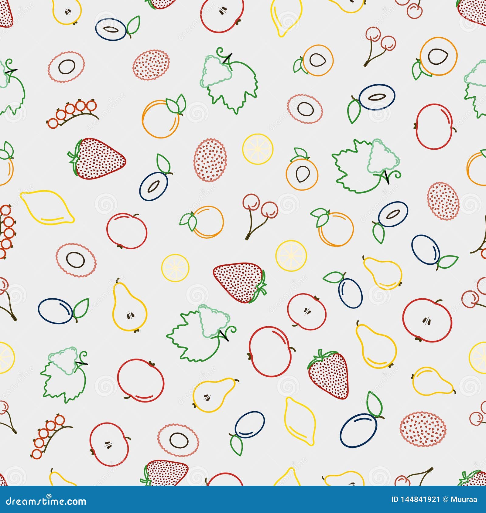 Fruits seamless pattern stock illustration. Illustration of plum ...
