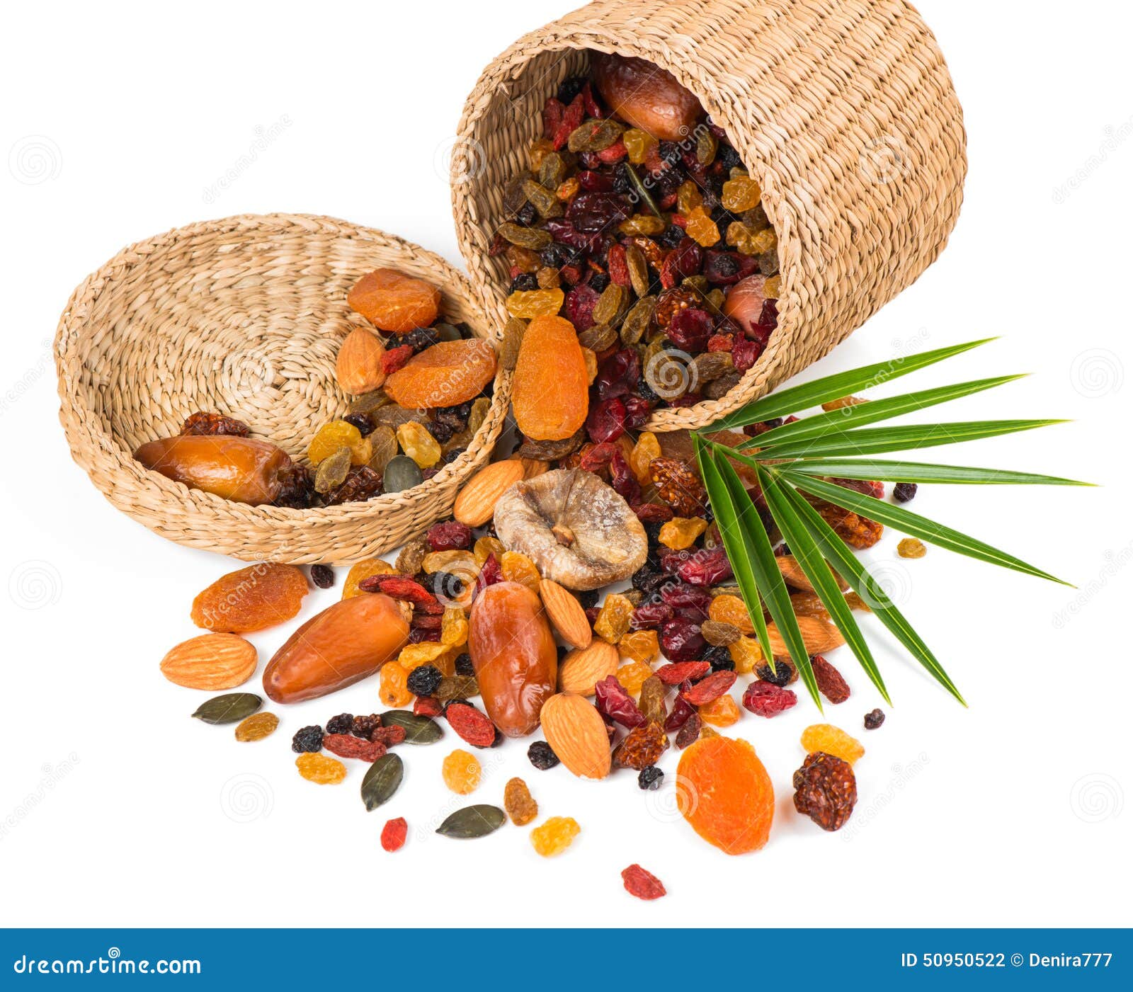 Fruits secs dans un panier photo stock. Image of glacé - 50950522