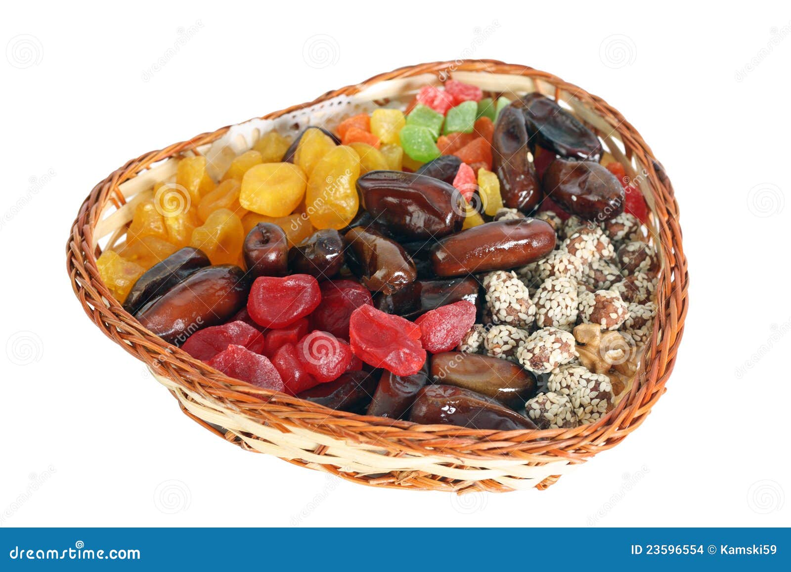 Fruits Secs Dans Un Panier Wattled Photo stock - Image du graine ...