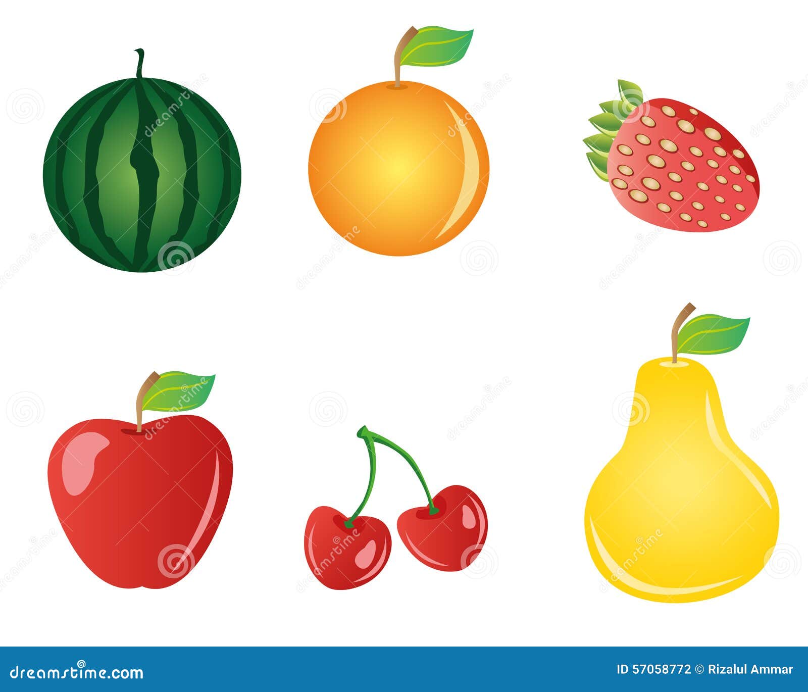 Fruits stock vector. Illustration of popular, juice, juicy - 57058772