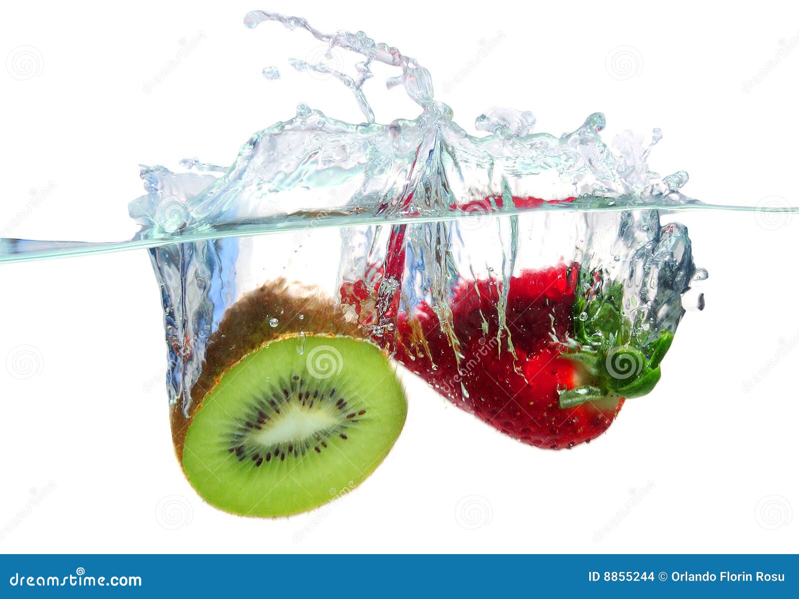 Fruits splashing water stock photo. Image of white, fall - 8855244