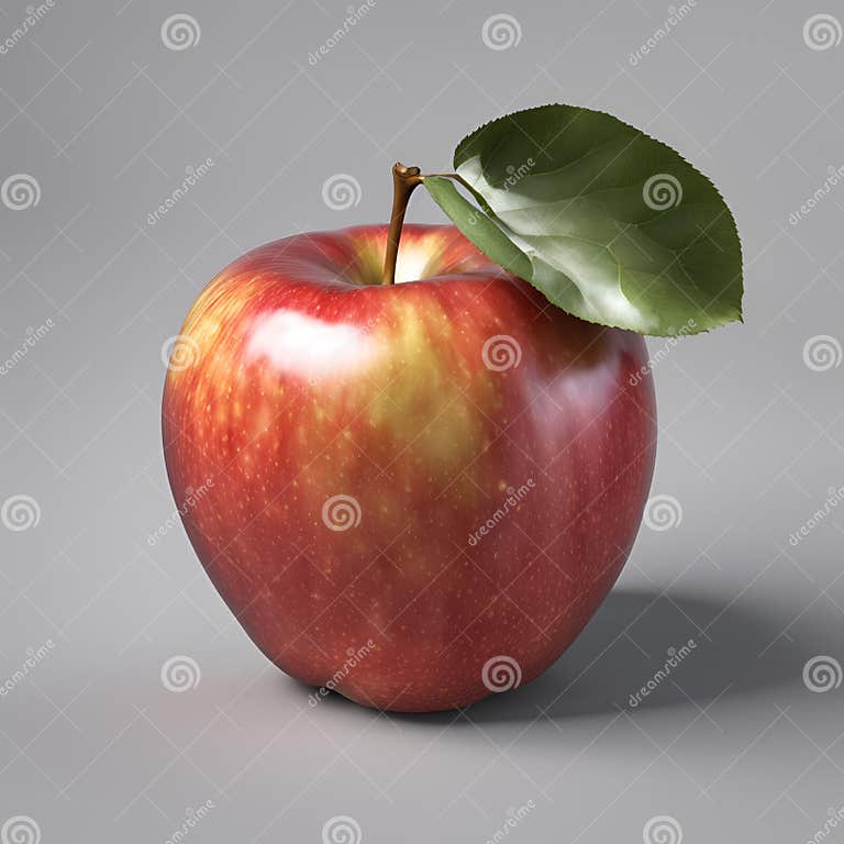 Fruits Studio - an Apple, Front View, Studio Photo Stock Illustration ...