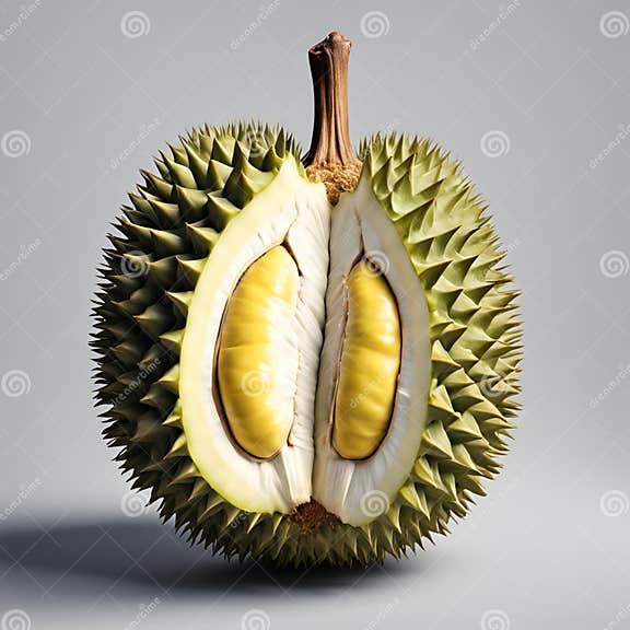 Fruits Studio - a Durian, Front View, Studio Photo Stock Illustration ...