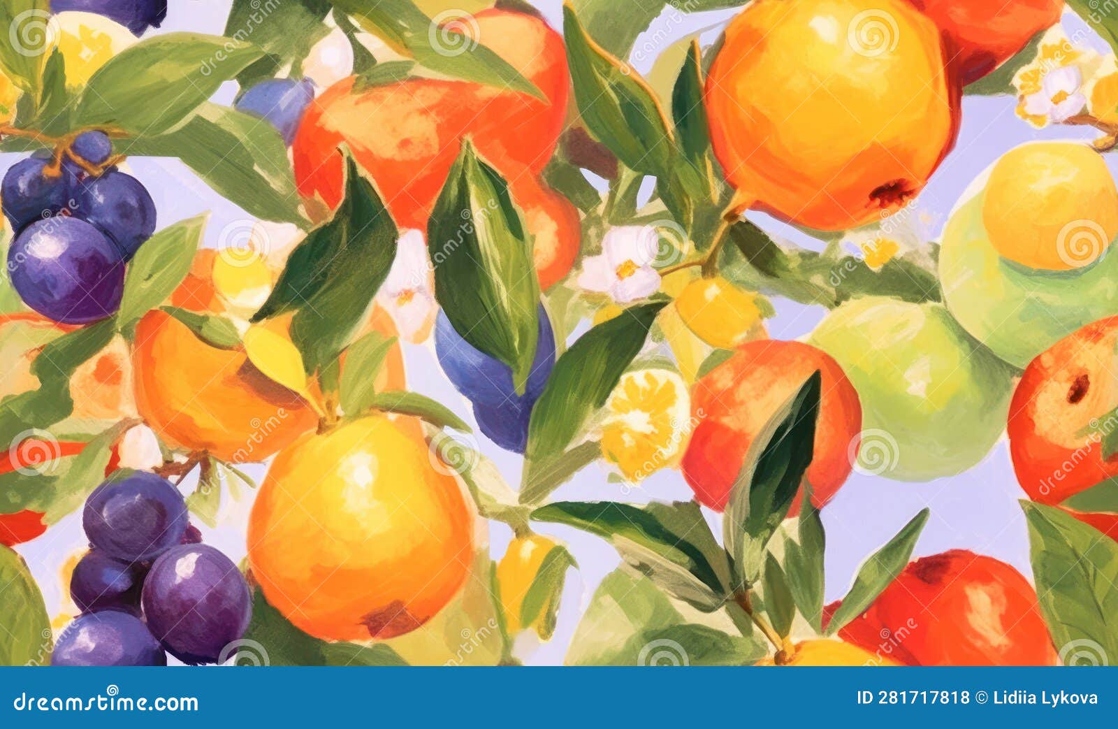 Fruits Textured Wallpaper. Creative Summer Seamless Surface Pattern ...