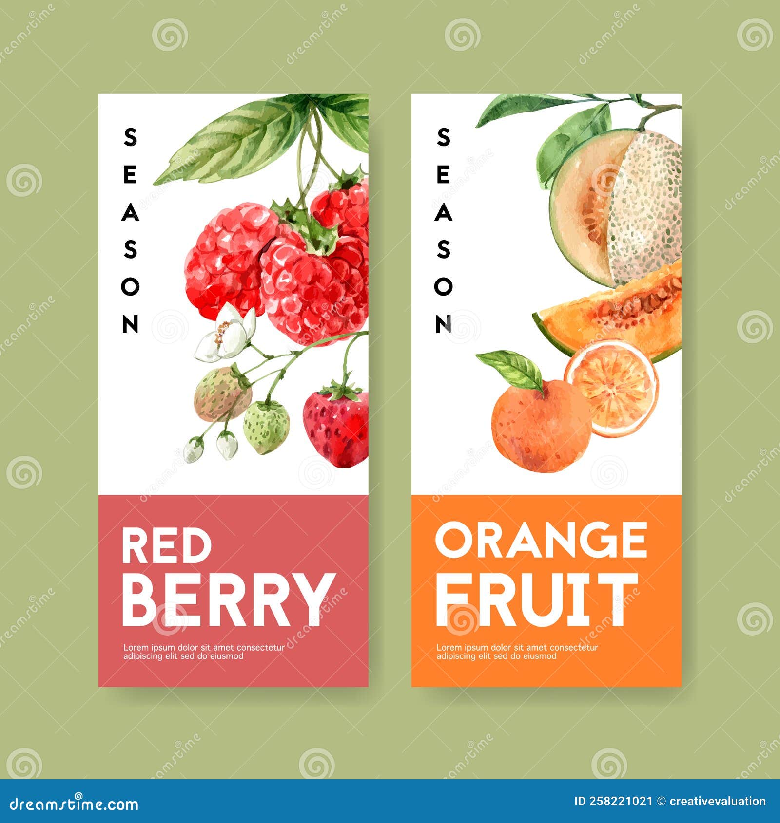 Fruits-themed Flyer Design with Berries and Orange Concept for ...