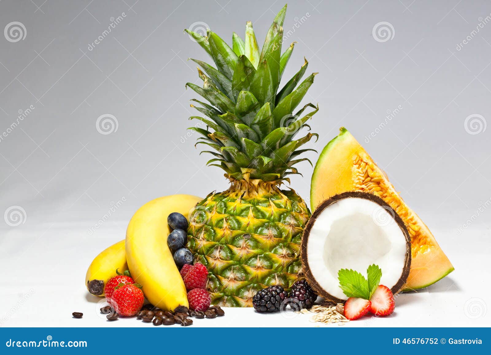 Fruits together stock photo. Image of strawberry, pineapple - 46576752
