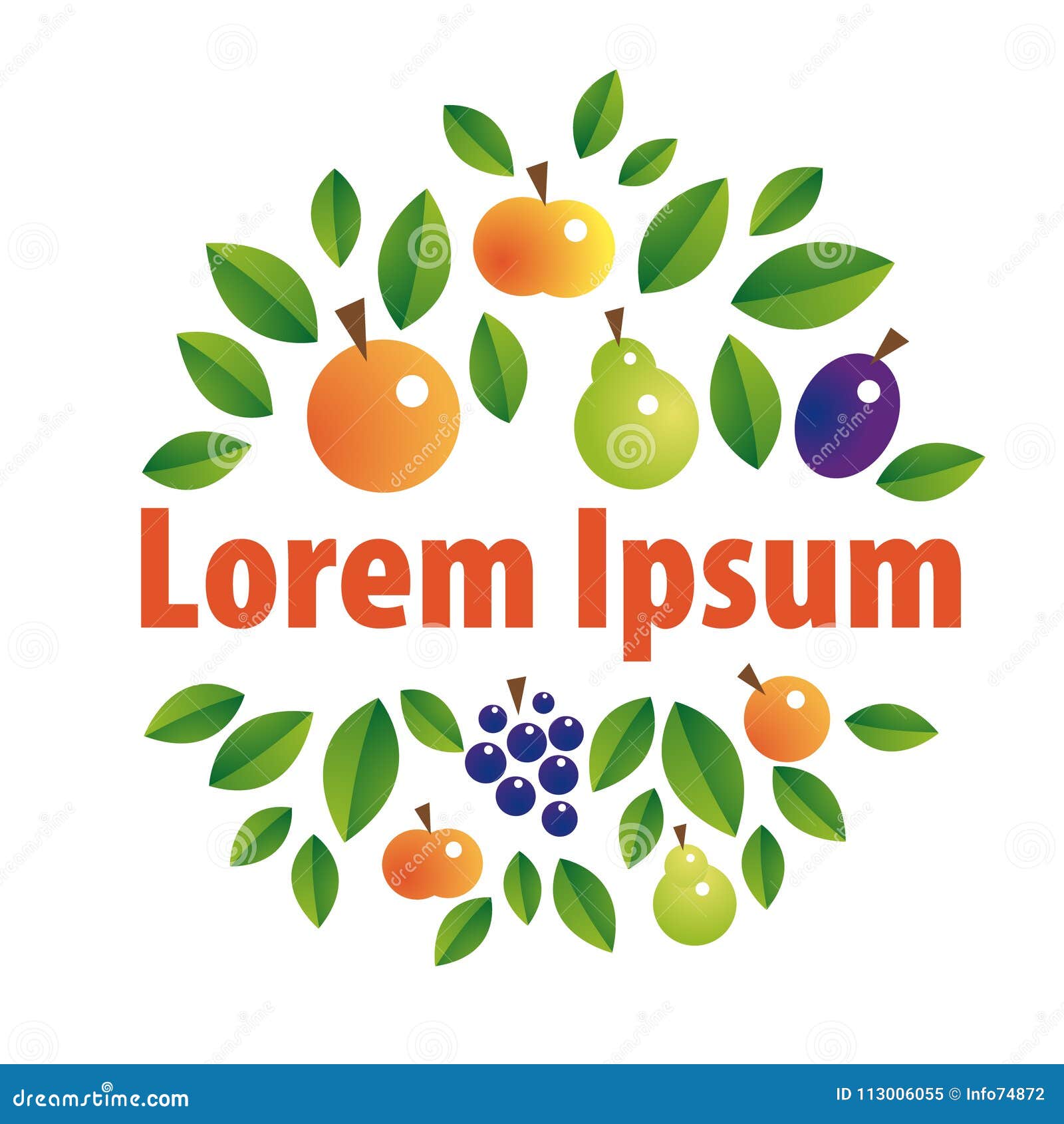 Fruits tree vector logo stock illustration. Illustration of leaf ...