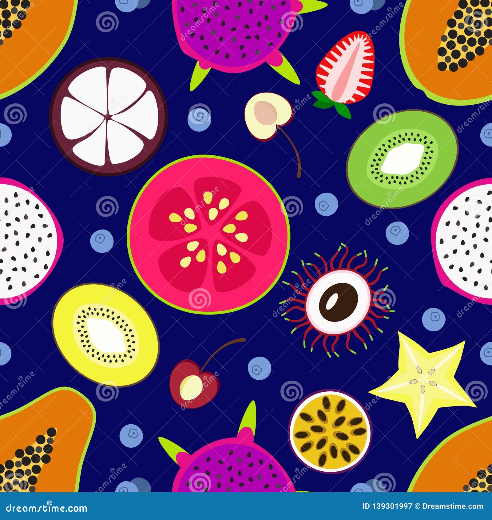 Fruits vector pattern stock vector. Illustration of exotic - 139301997