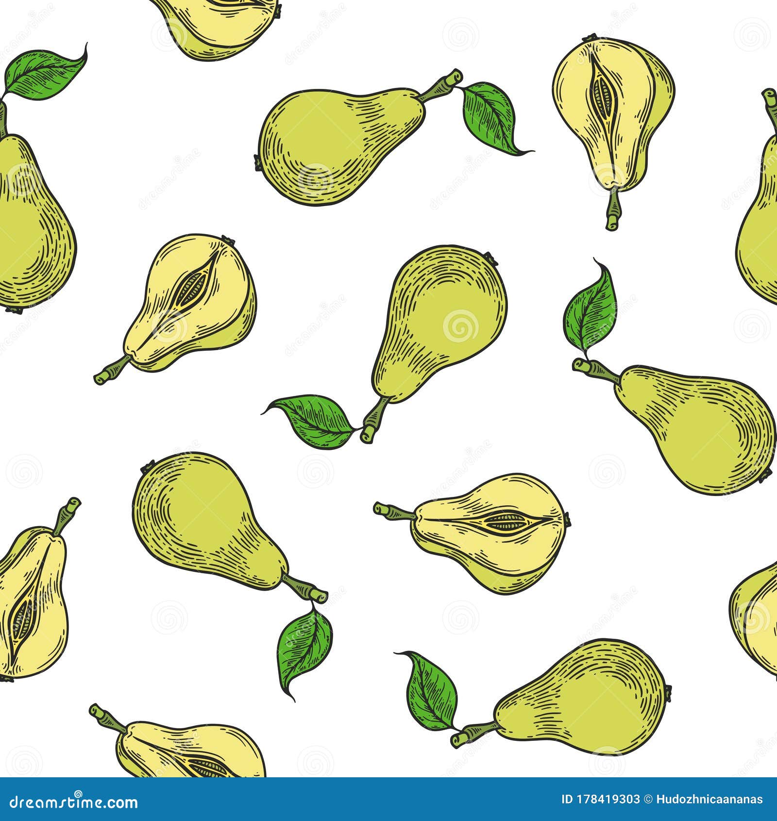 Pear pattern stock vector. Illustration of fabric, graphic - 178419303