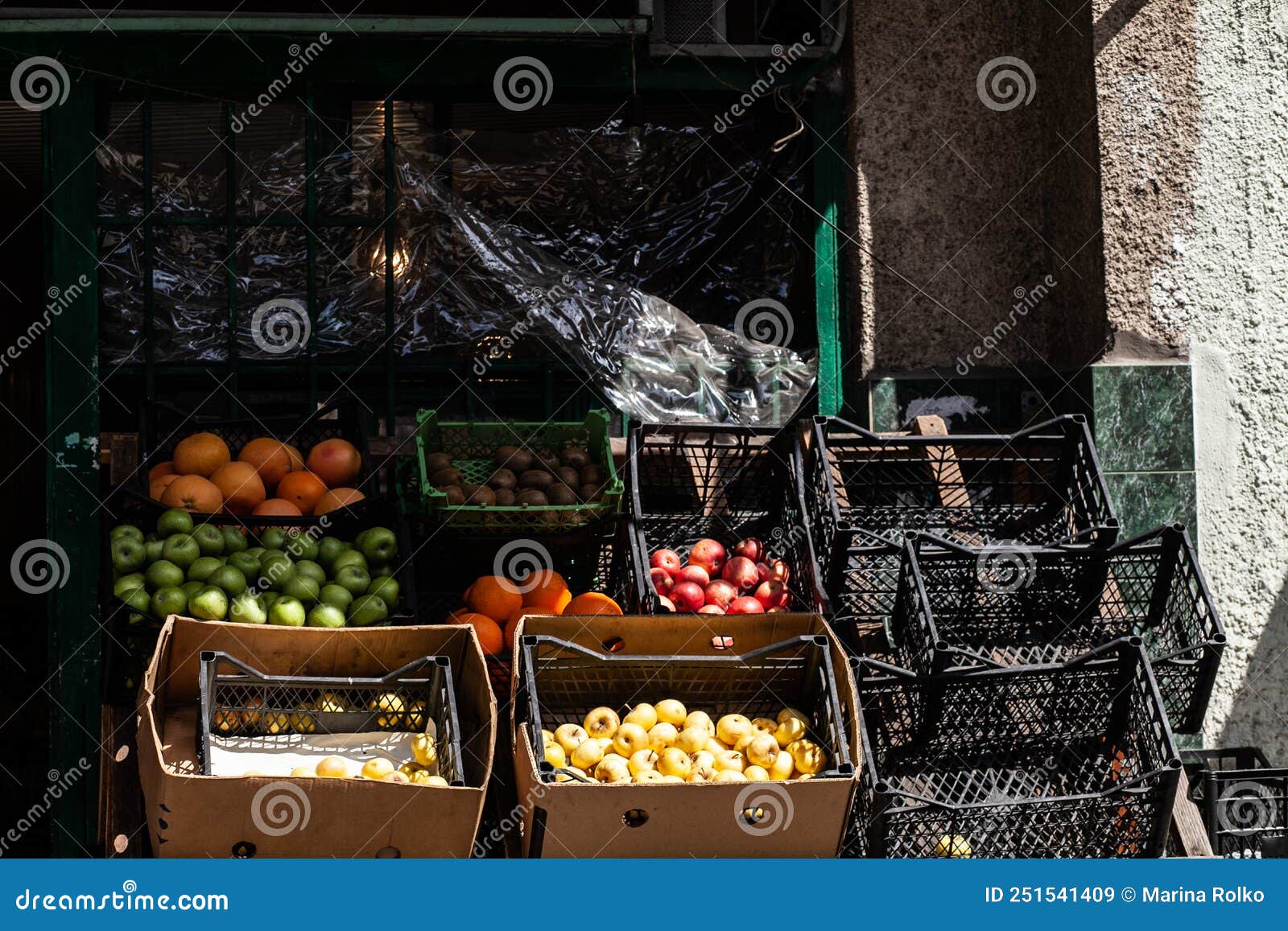 Fruits and Vegetables in Cardboard and Plastic Boxes, General Plan ...