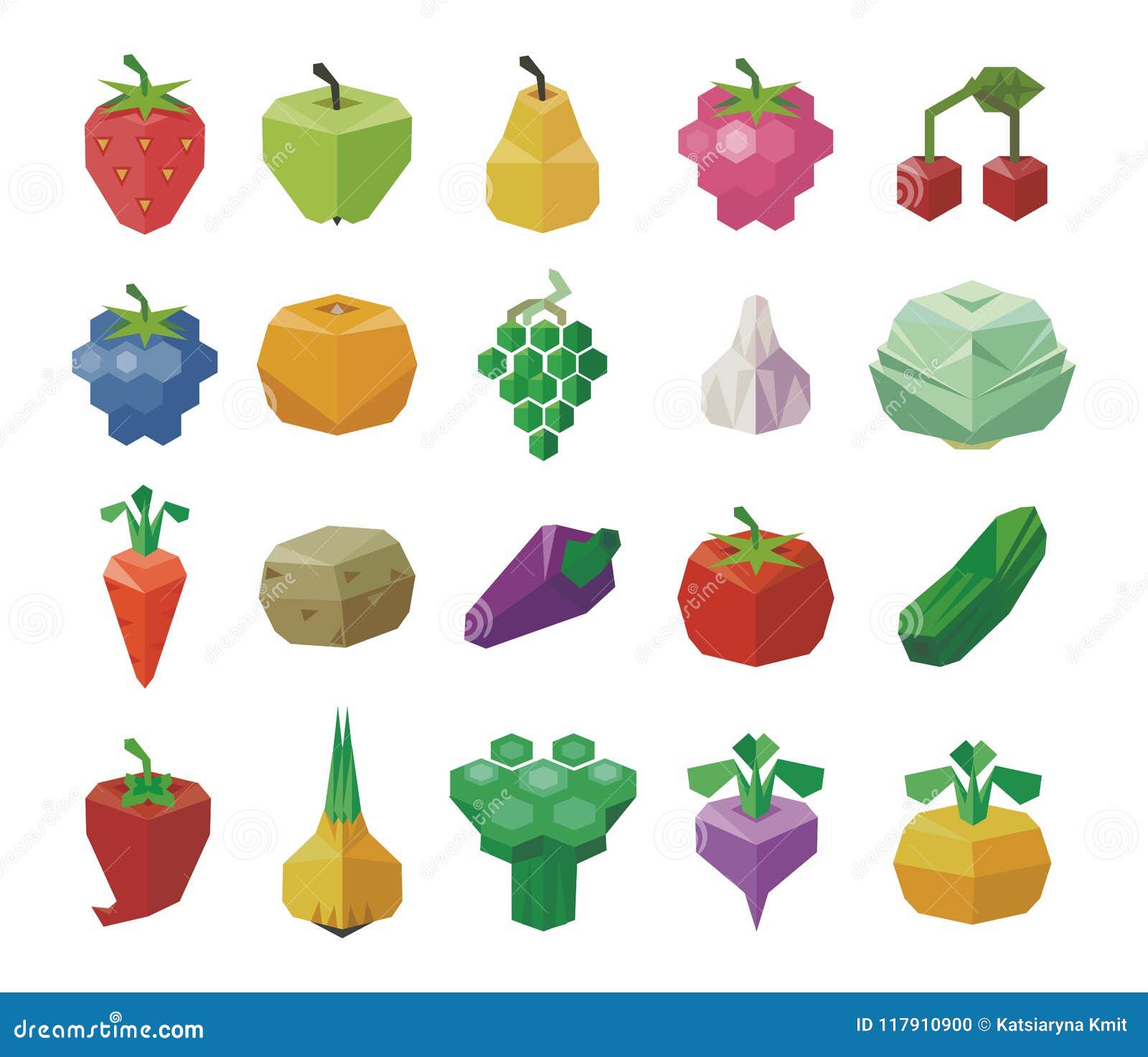 Fruits and Vegetables Colorful Icons Set. Flat Design Stock Vector ... Fruits and Vegetables Colorful Icons Set. Flat Design Stock Vector ...