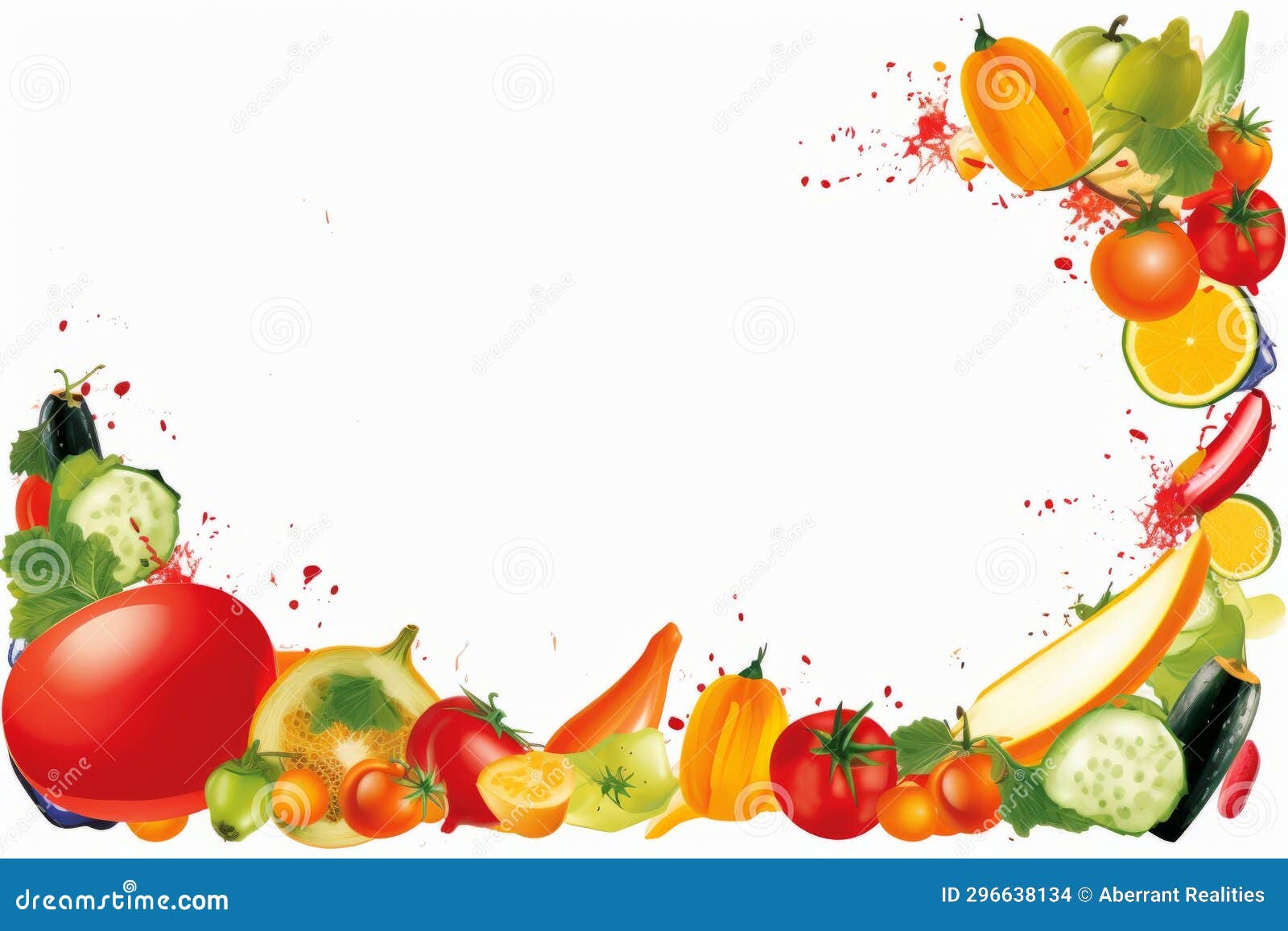Fruits and Vegetables Frame Png Stock Illustration - Illustration of ...