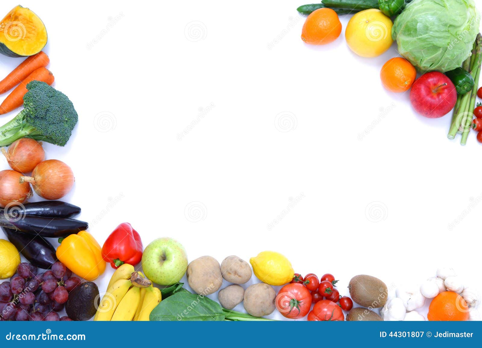 Fruits and Vegetables Frame Stock Image - Image of isolated, colored ...