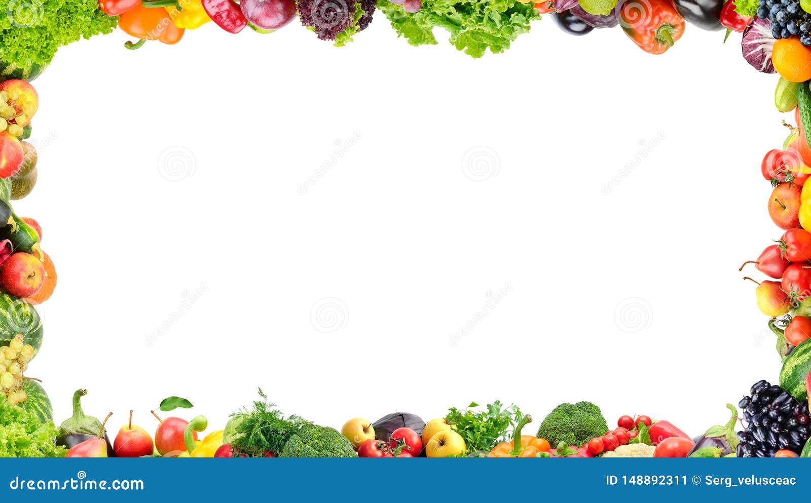 Fruits and Vegetables Frame Stock Image - Image of border, market ...