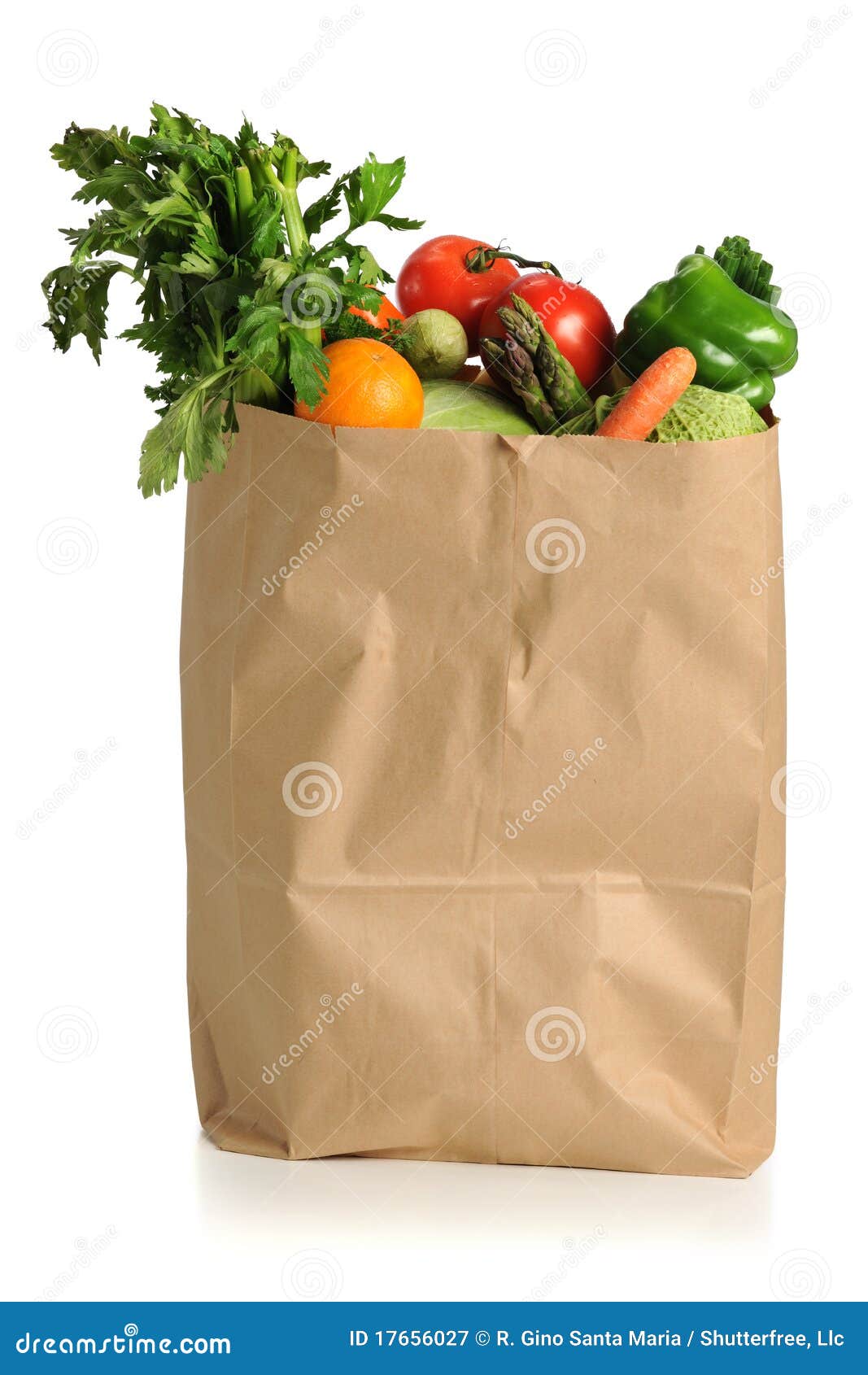 Fruits and Vegetables in Grocery Bag Stock Image - Image of fresh ...