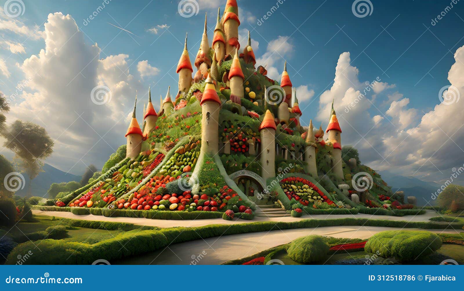 Fruits and Vegetables after Harvest in the Shape of a Castle Stock ...