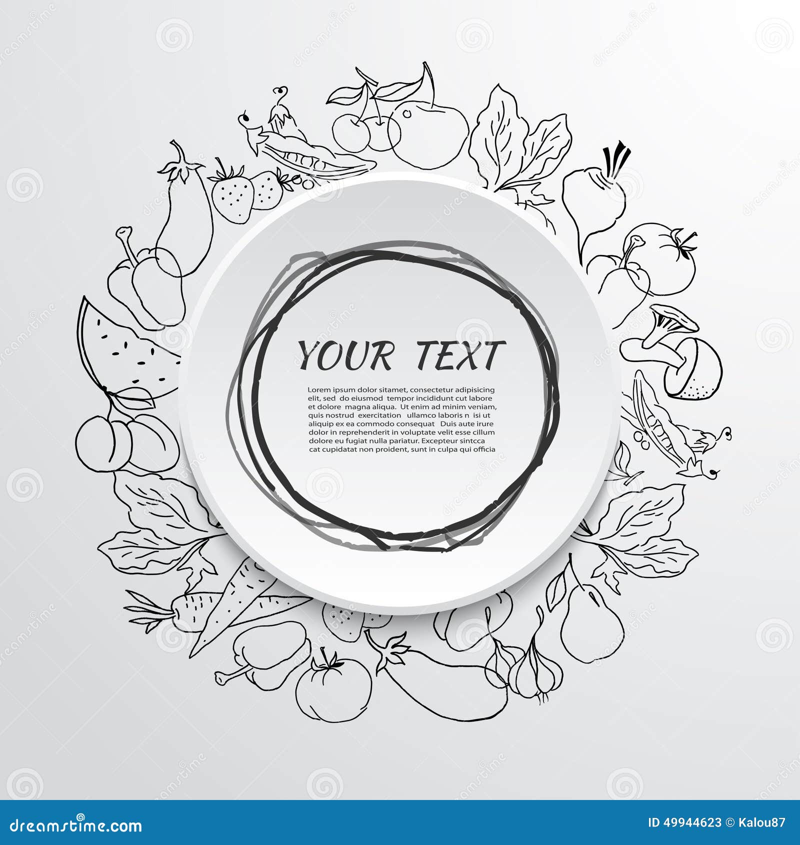 Fruits and Vegetables Label Over White Background Stock Vector ...
