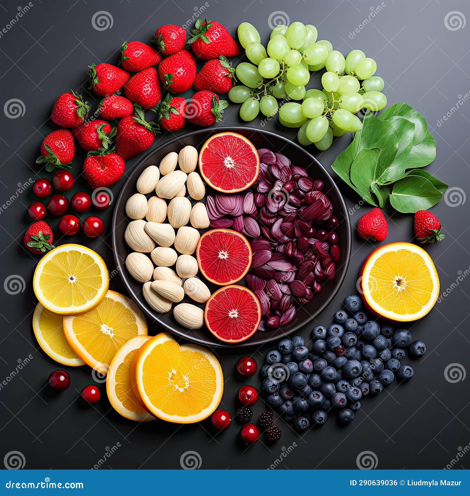 Fruits and Vegetables Layout Ai Generation Stock Illustration ...